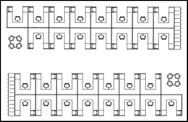 Office Furniture Layout for Employees that Perform Focused Work