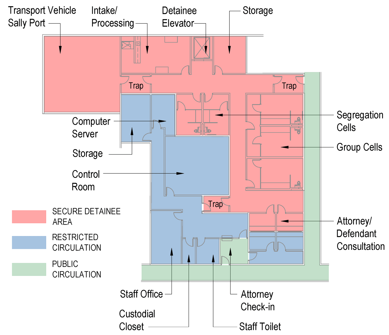 Designing Secure and Flexible Courthouse Detention Areas